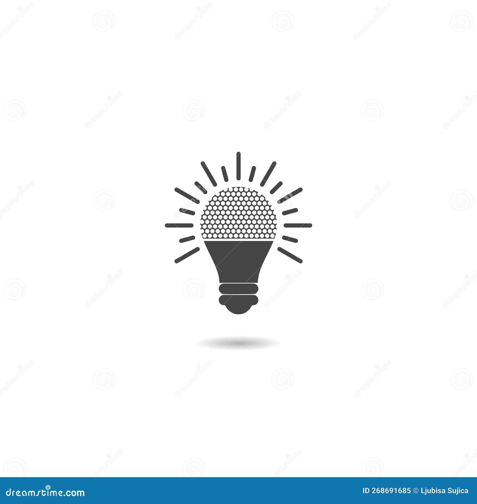 LED Light Bulb Logo Design with Shadow Stock Vector - Illustration of ...