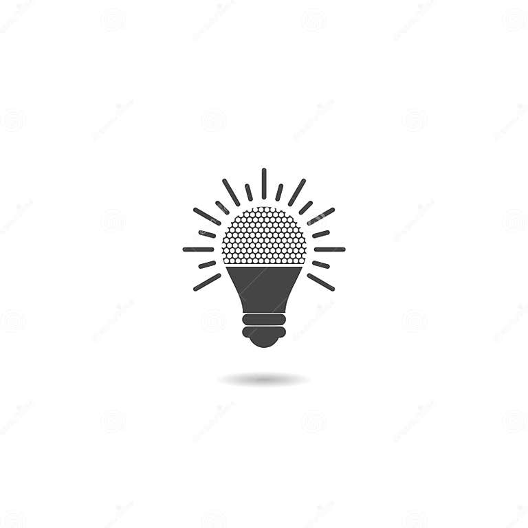 LED Light Bulb Logo Design with Shadow Stock Vector - Illustration of ...