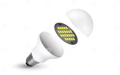 Led Light Bulb Open Exploded View Vector Stock Vector - Illustration of ...