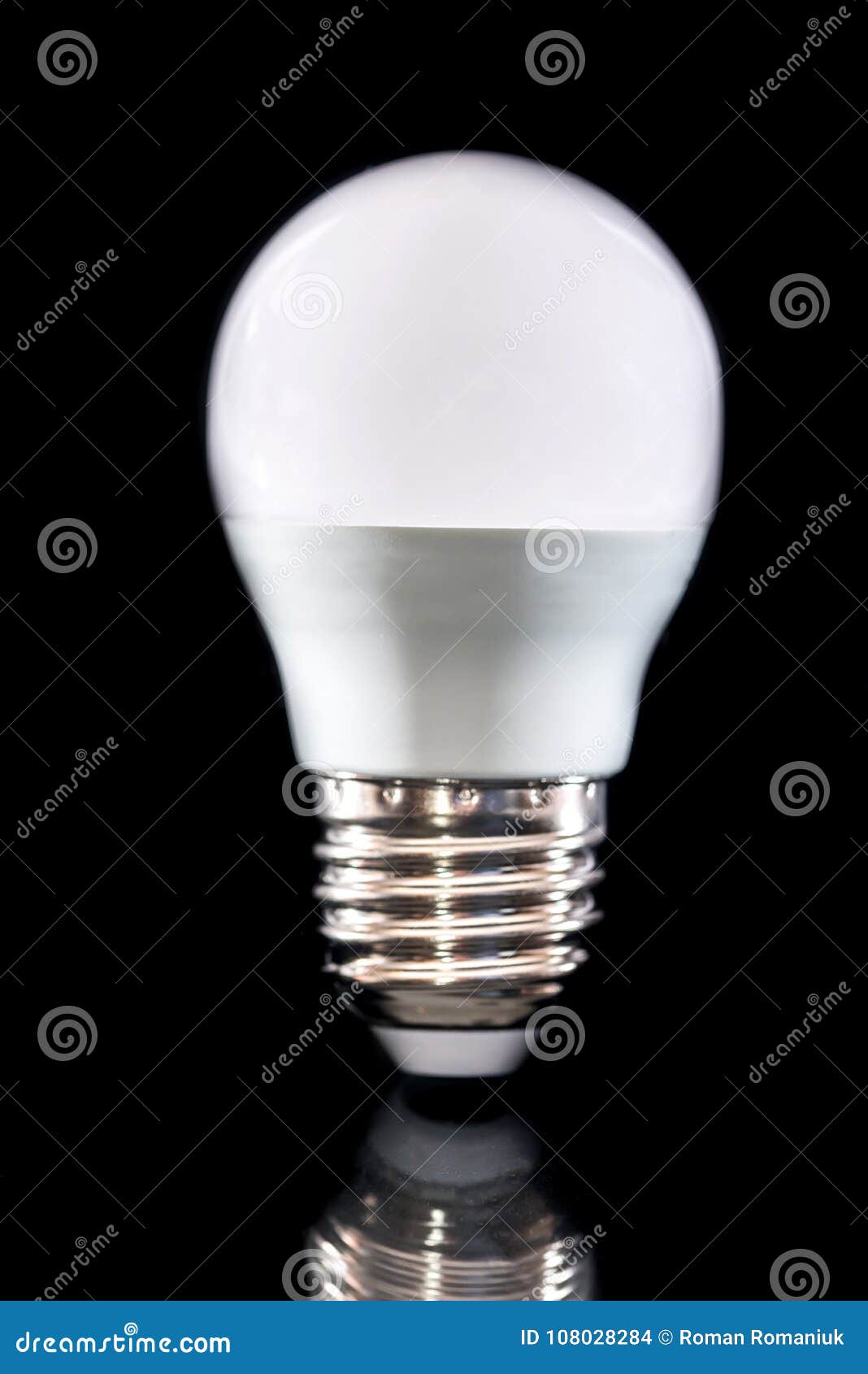 LED Light Bulb with Reflection Isolated Stock Photo - Image of closeup ...