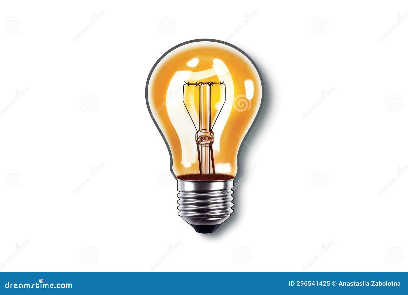 Led Light Bulb Sticker on White Background. Generative AI Stock ...