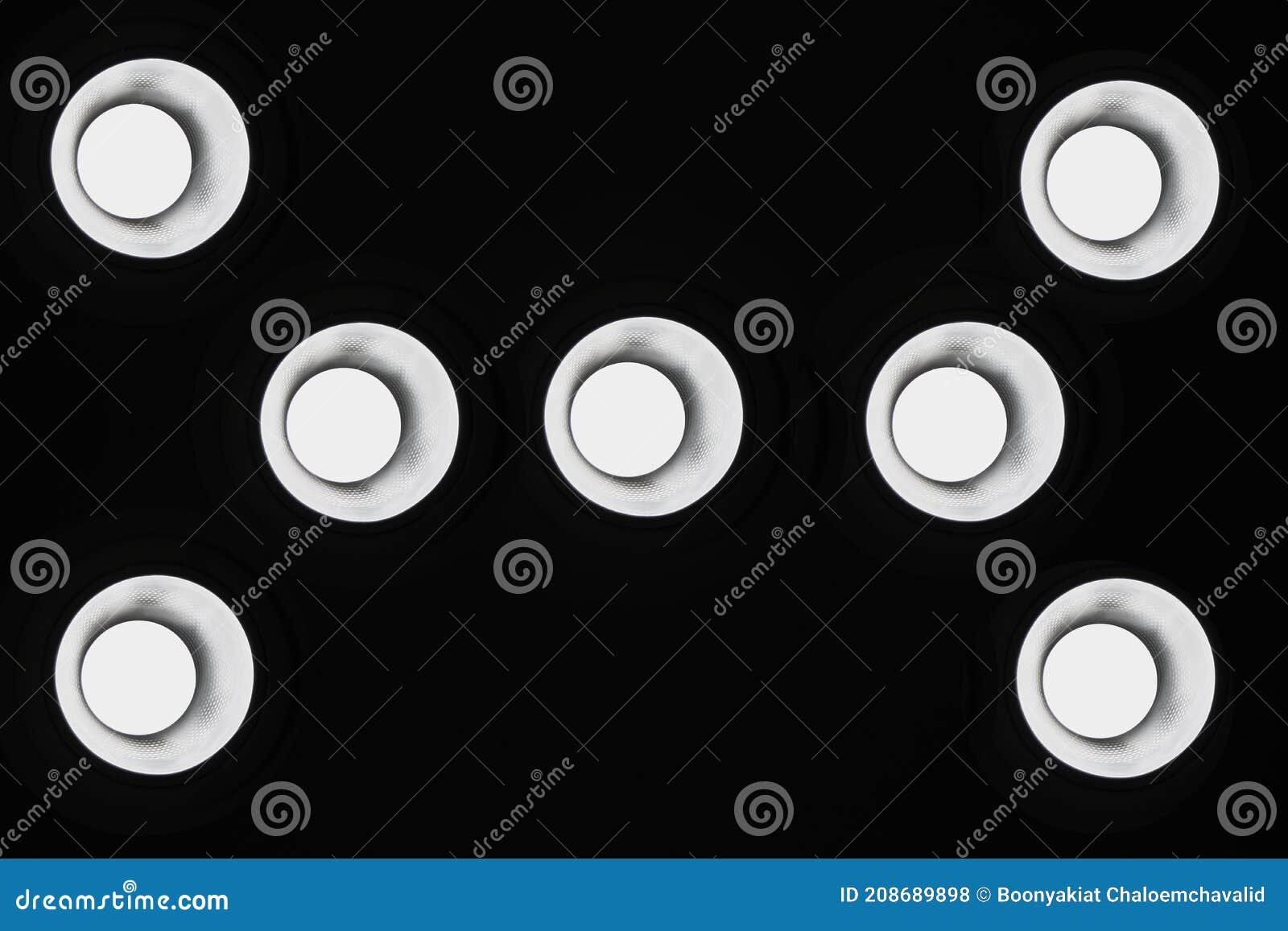 LED Light Bulbs on Black Background. Stock Photo - Image of ...