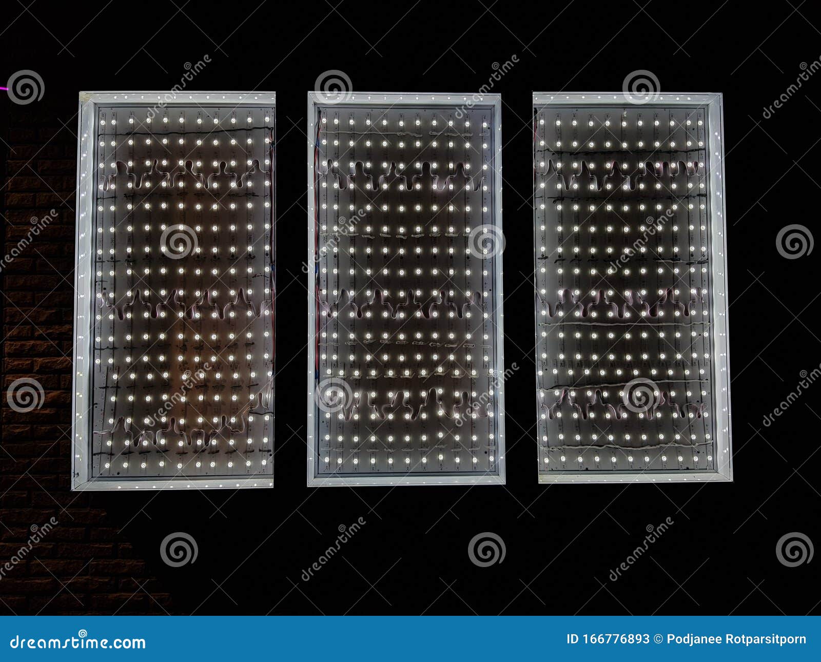 Backside of LED Display Screen Boxes on the Brick Wall Stock Image ...