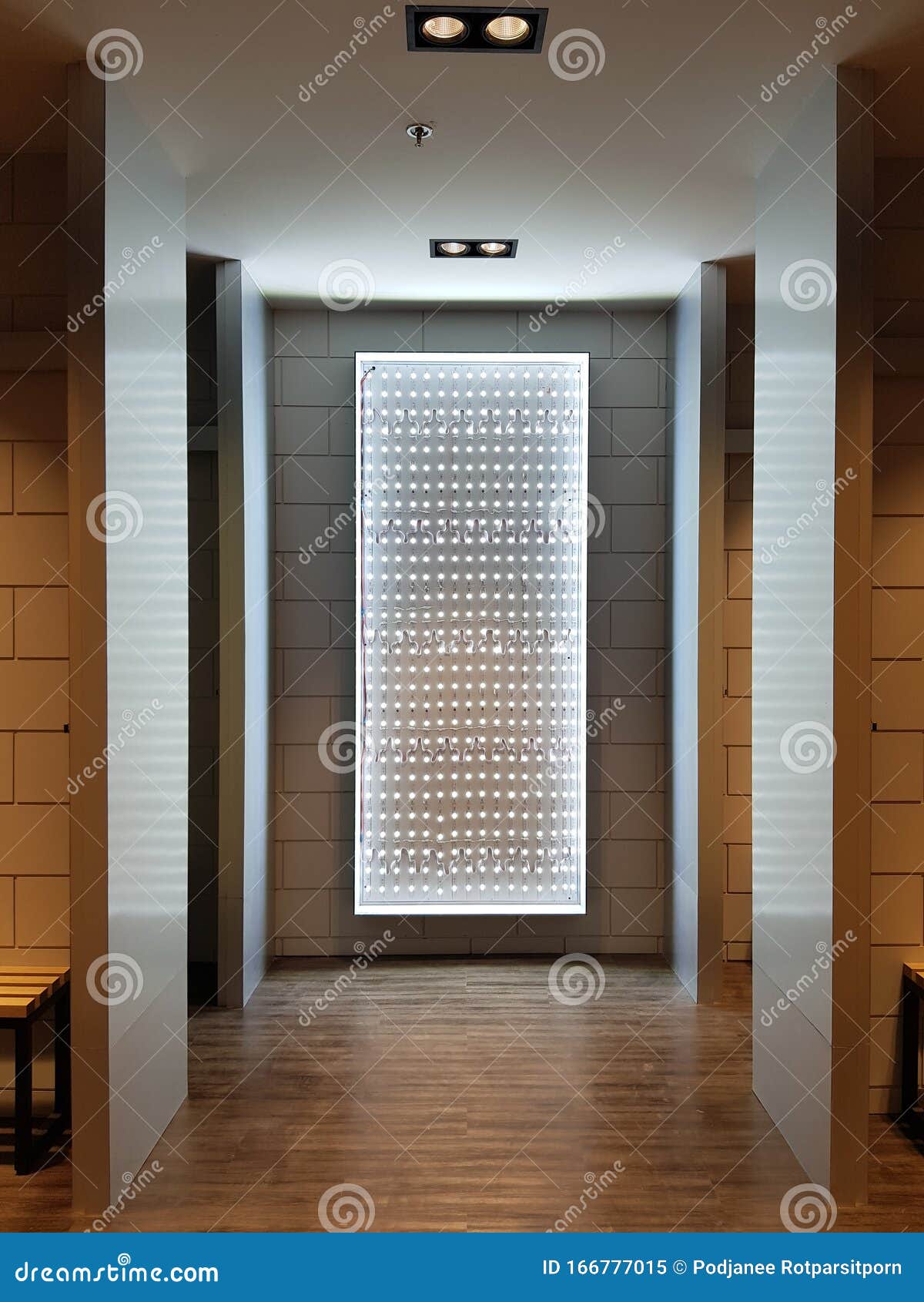 Backside of LED Display Screen Box on the Room of White Brick Wall ...