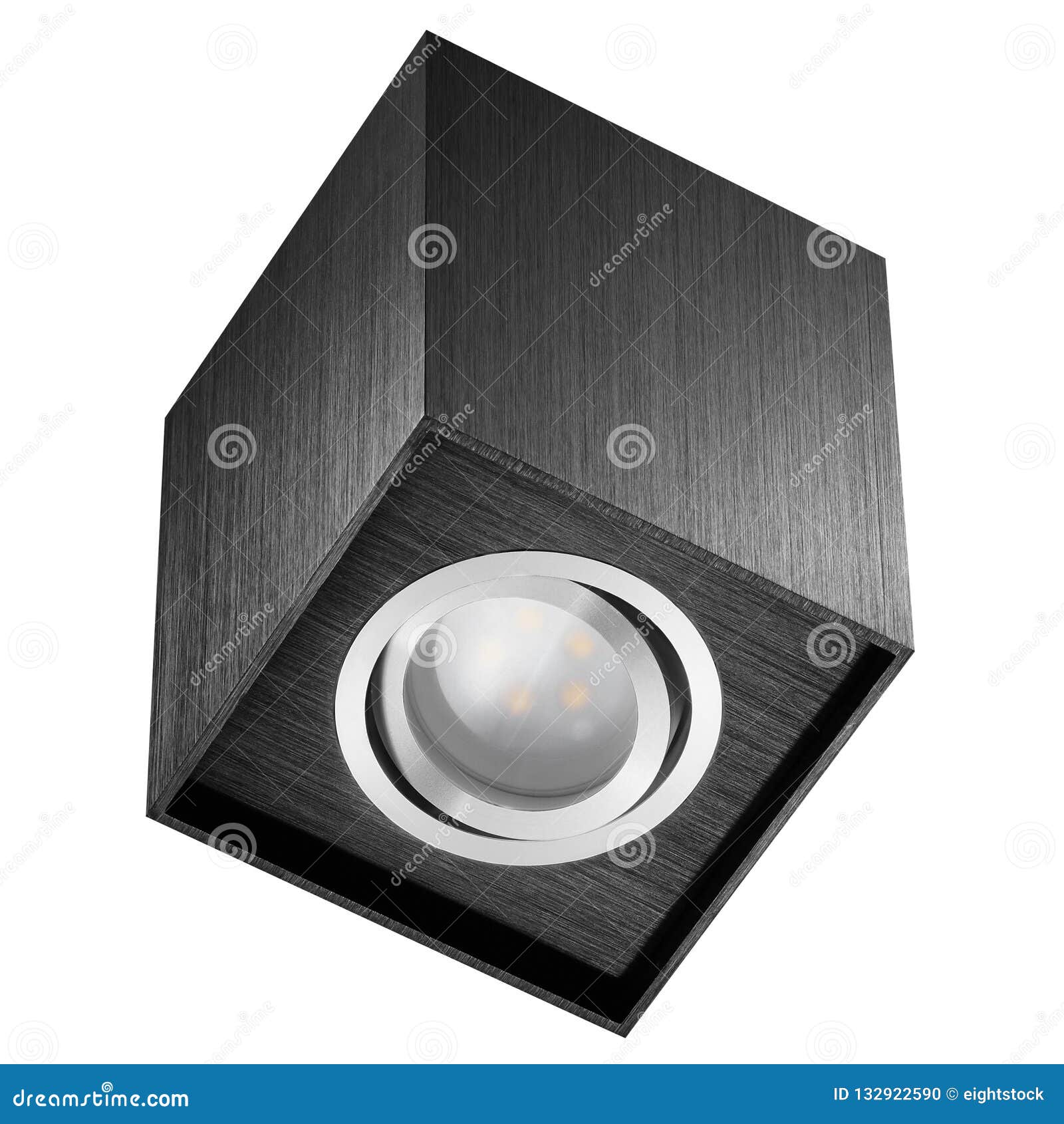 LED Light Cube Reflector Isolated on White Background Stock Photo ...