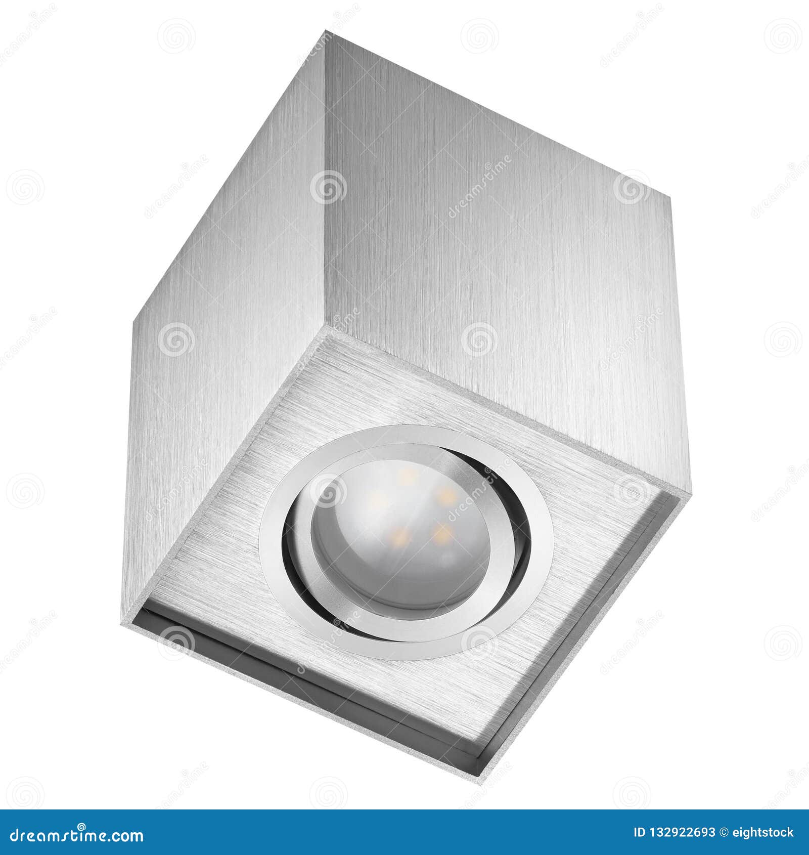 LED Light Cube Reflector Isolated on White Background Stock Image ...