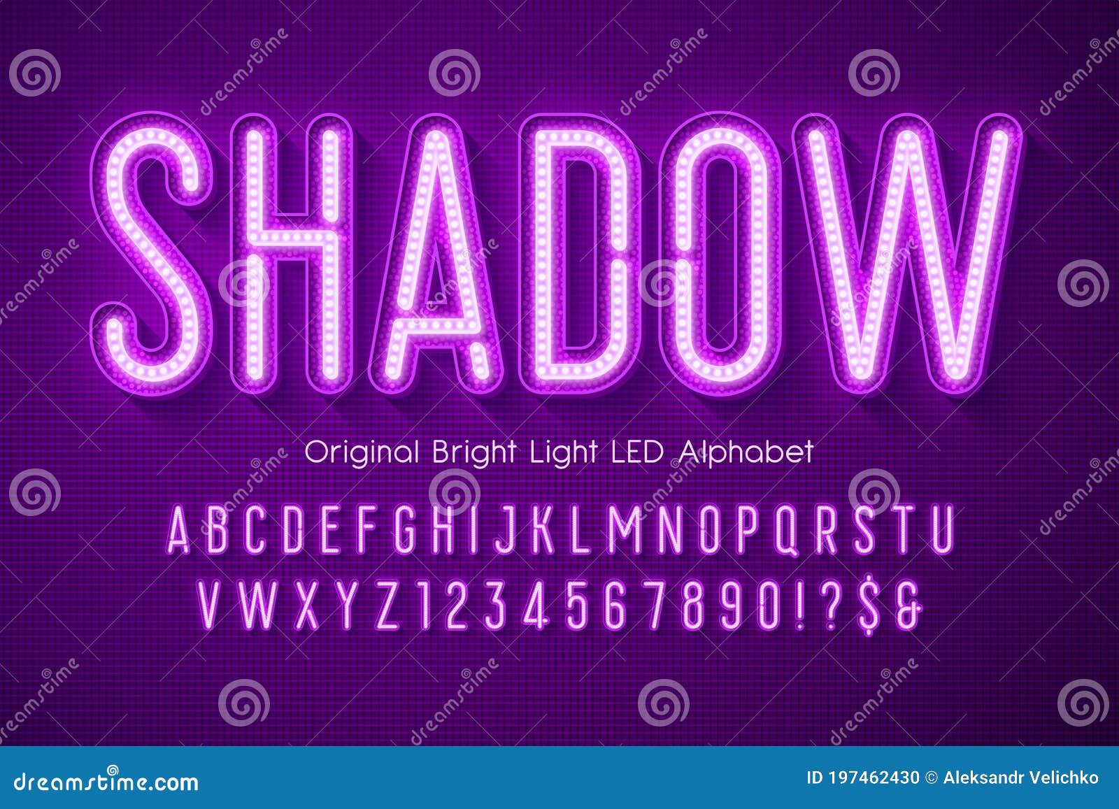 LED Light 3d Alphabet, Extra Glowing Modern Type. Stock Vector ...