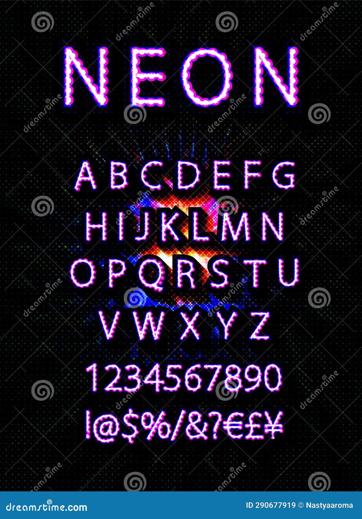 LED light 3d alphabet stock vector. Illustration of electricity - 290677919
