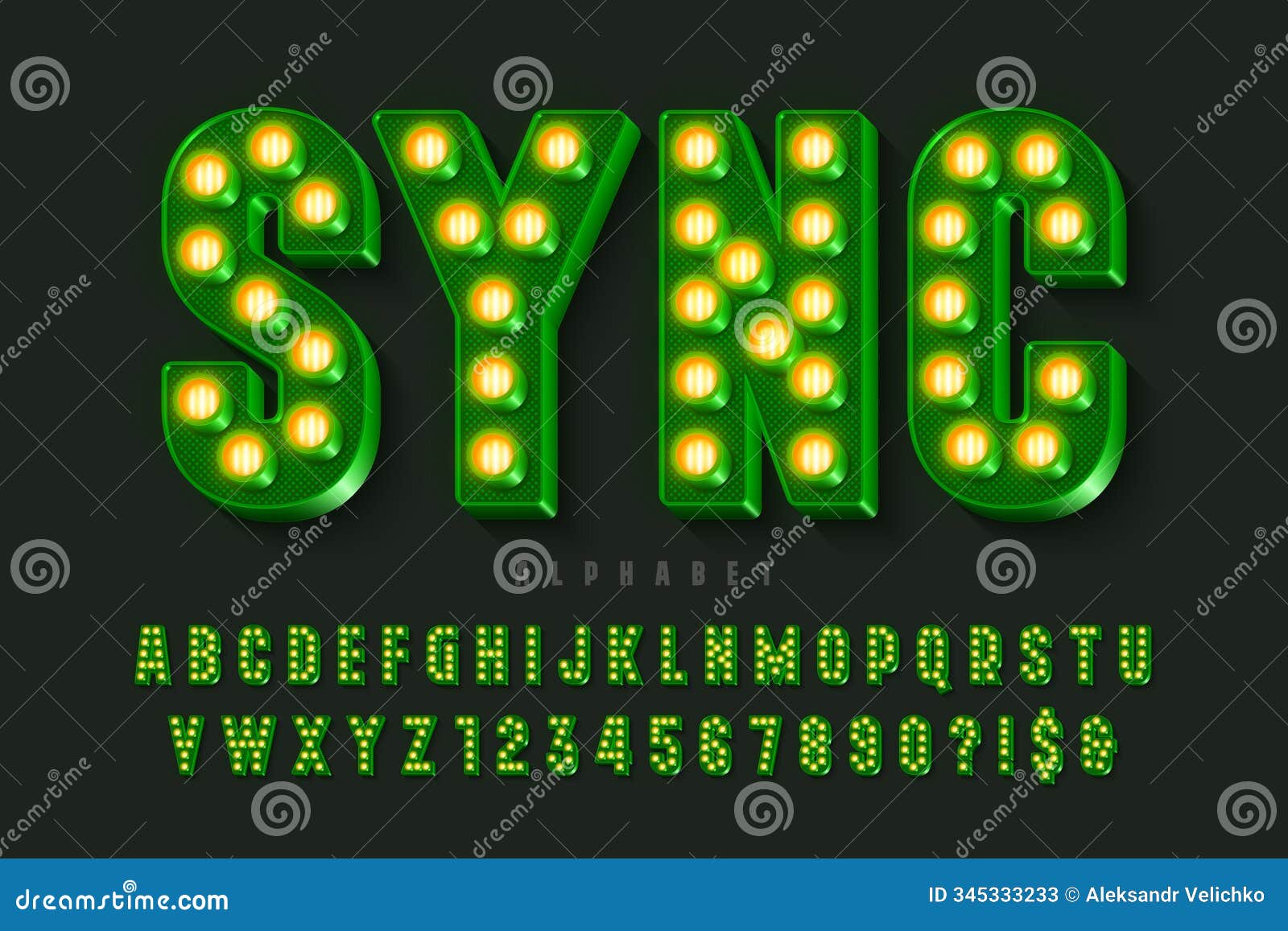 Led Light 3d Alphabet, Retro-futuristic Original Type. Stock ...