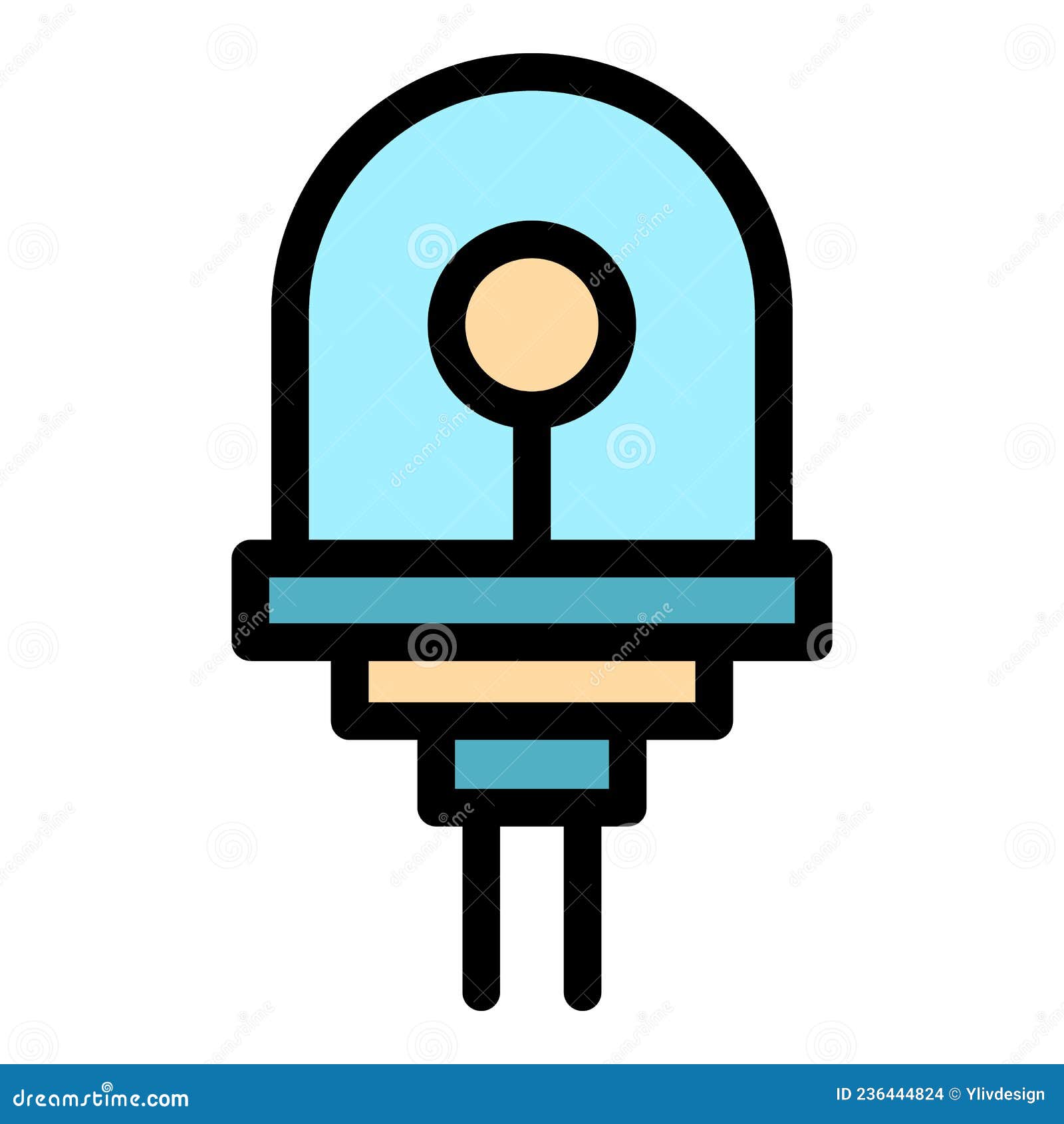 Led Light Diode Icon Color Outline Vector Stock Vector - Illustration ...