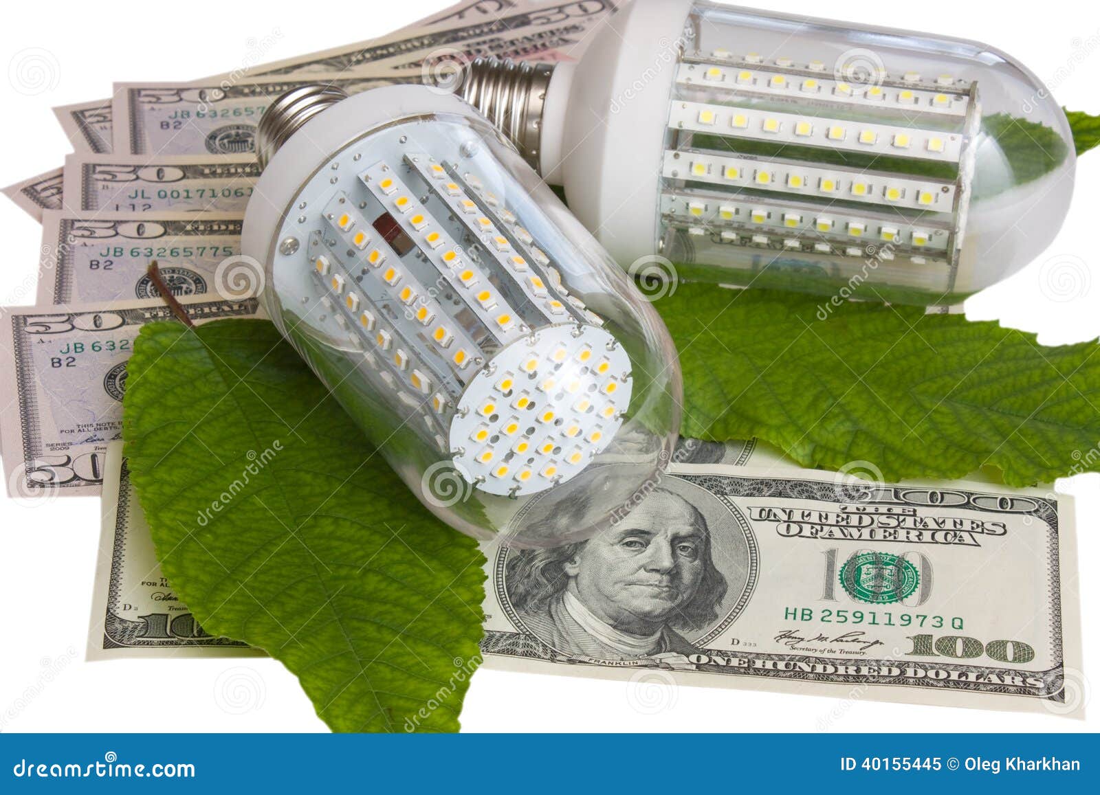 Led light and dollars stock image. Image of emitting - 40155445