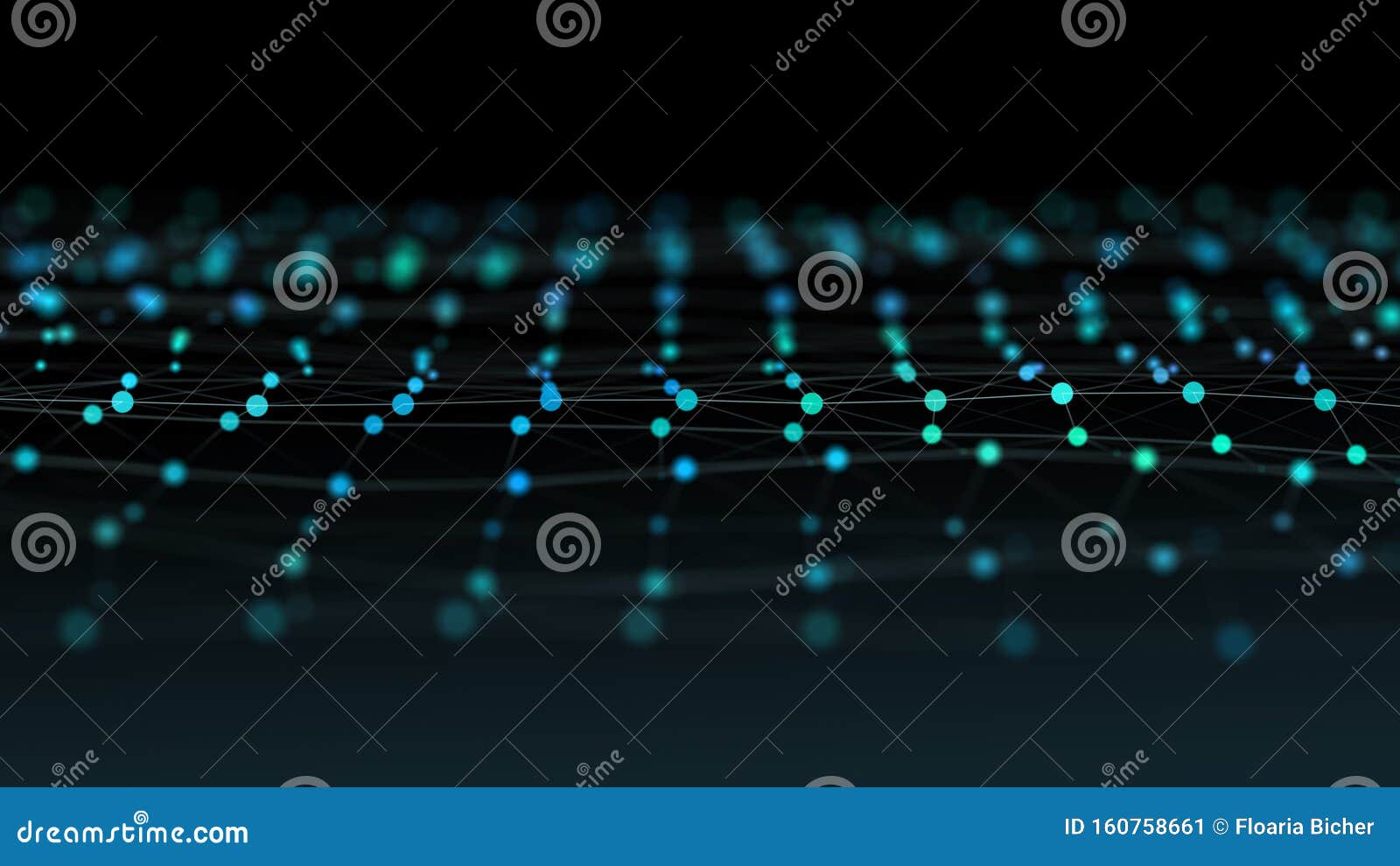 Led Light Elements Connected in Blue Colour Garland. Stock Illustration ...