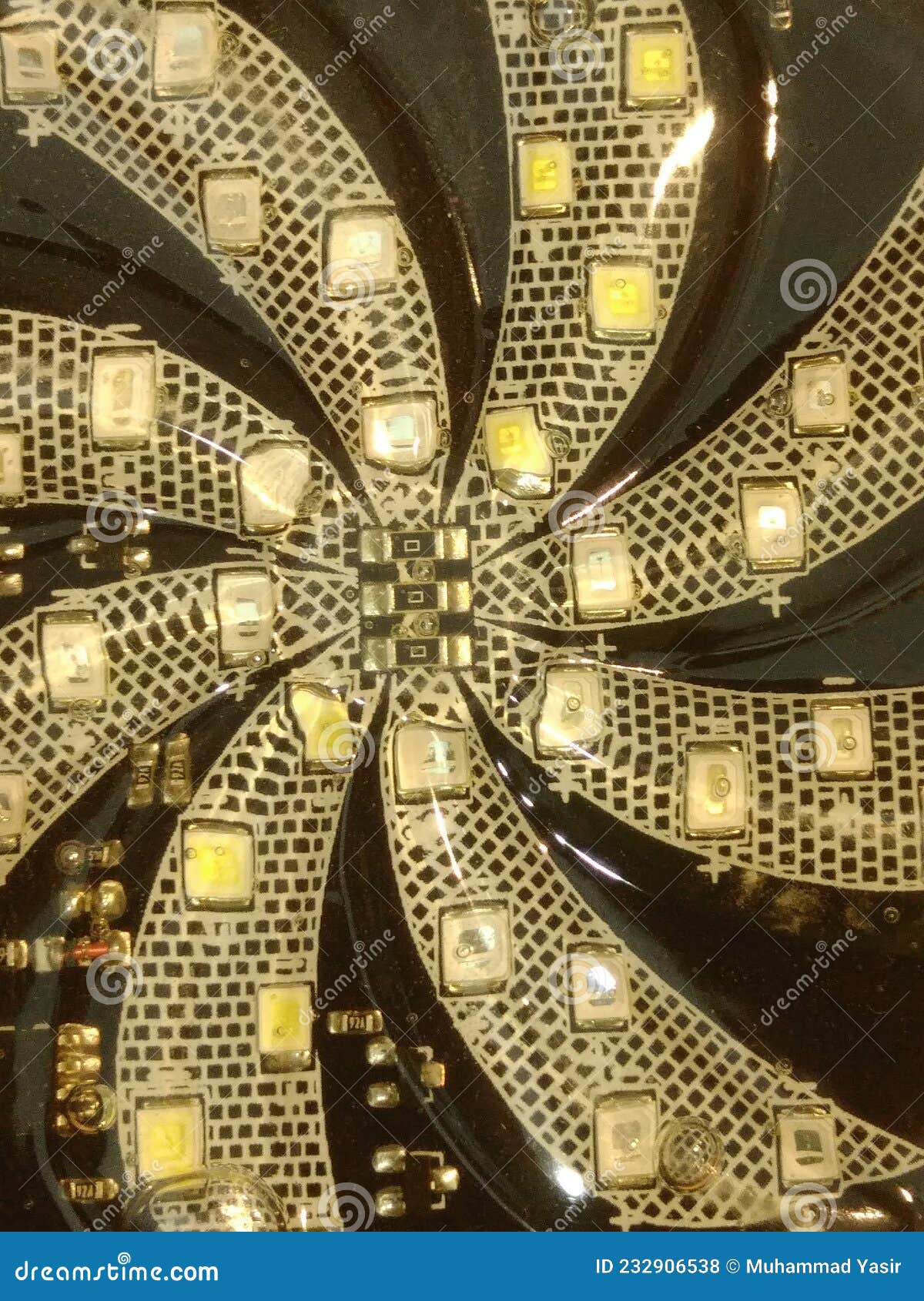 LED LIGHT FLASHER CIRCUIT stock photo. Image of yellow - 232906538