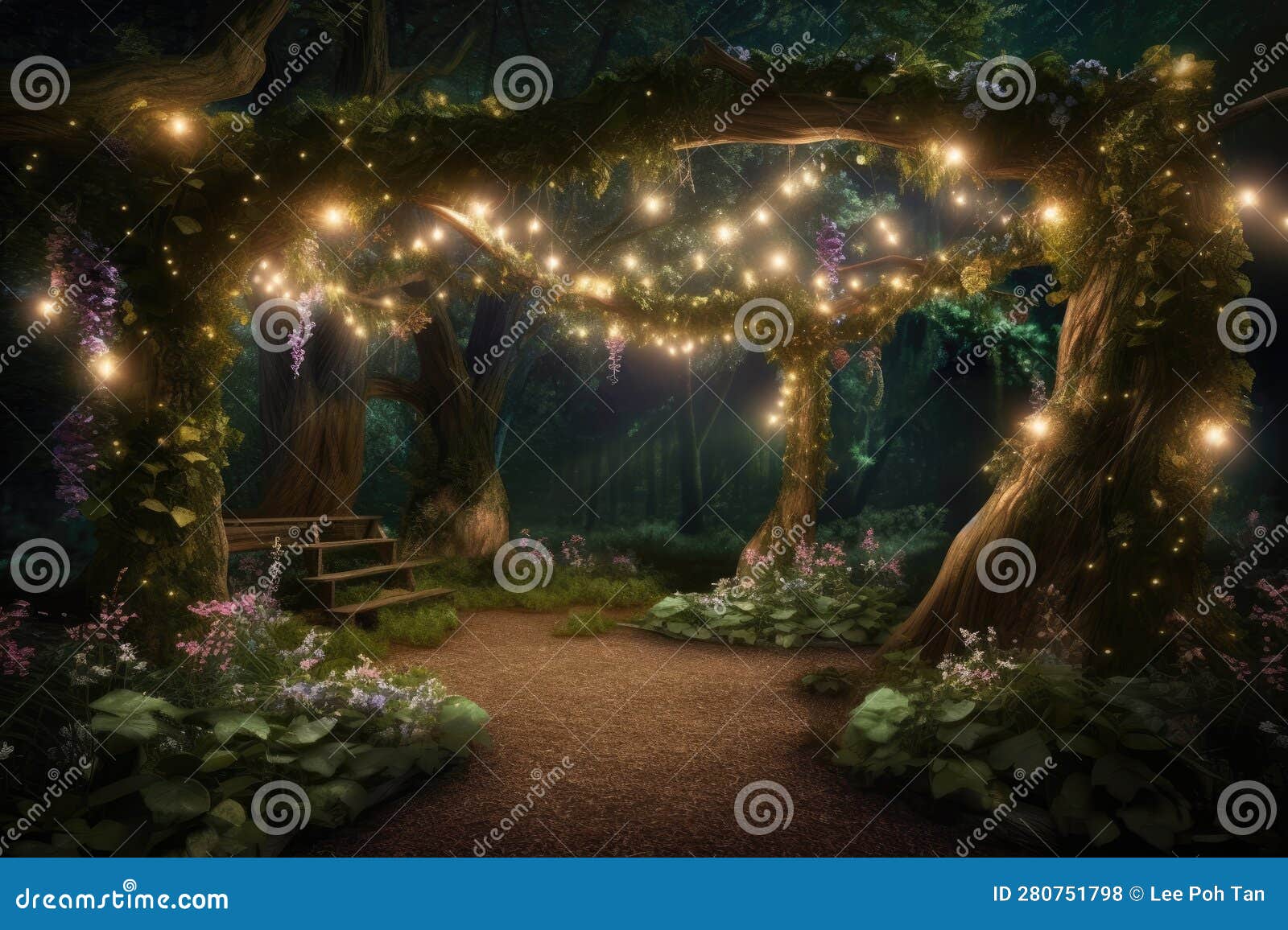 The LED Light on in the Forest Stock Illustration - Illustration of ...