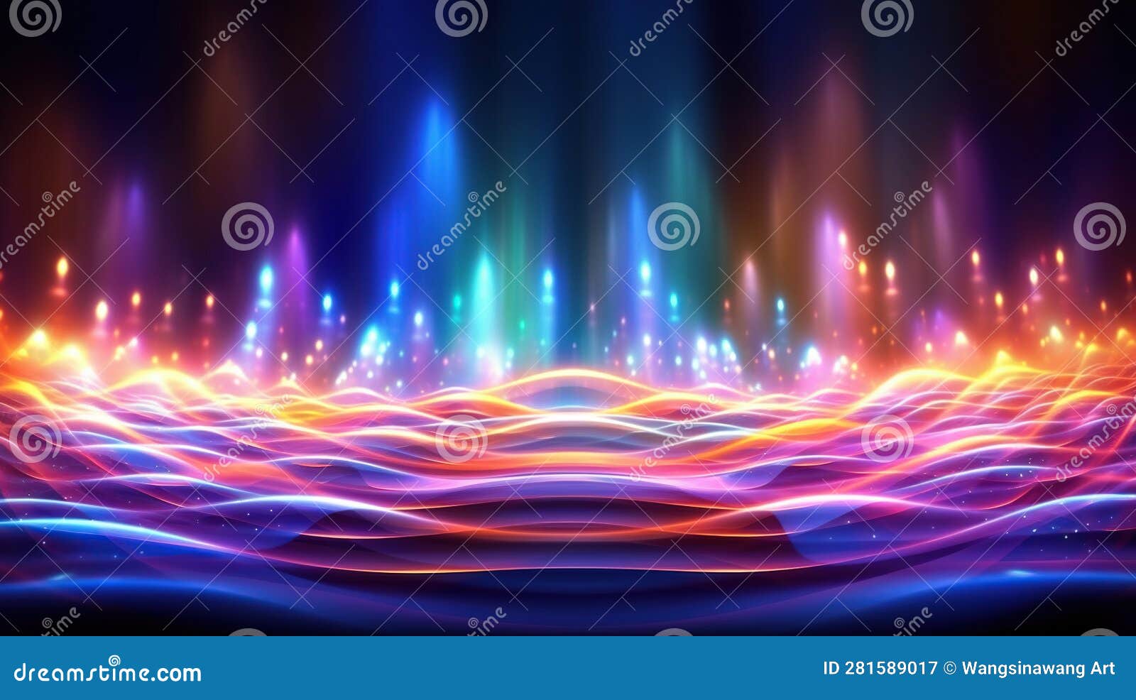 Led Light. Future Tech. Shine Dynamic Scene. Neon Flare. Colorful Rays ...