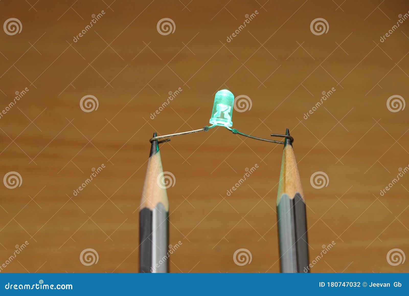 LED Light Glowing with the Help of Pencil Graphite Stock Photo - Image ...