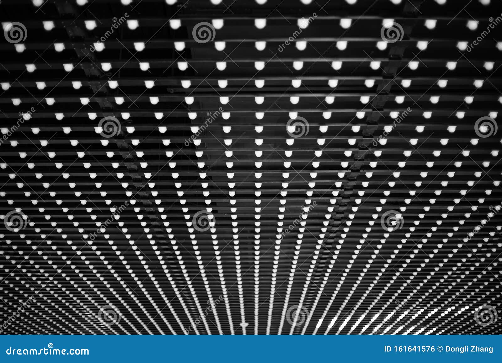 LED Light Grid Pattern on the Black Ceiling Stock Photo - Image of ...