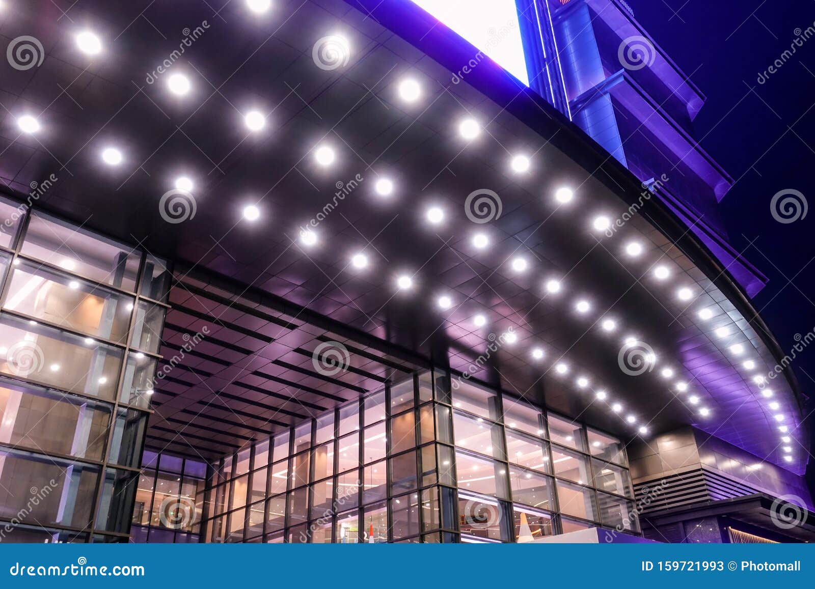 Led Light on Modern Commercial Building Ceiling Stock Image - Image of ...