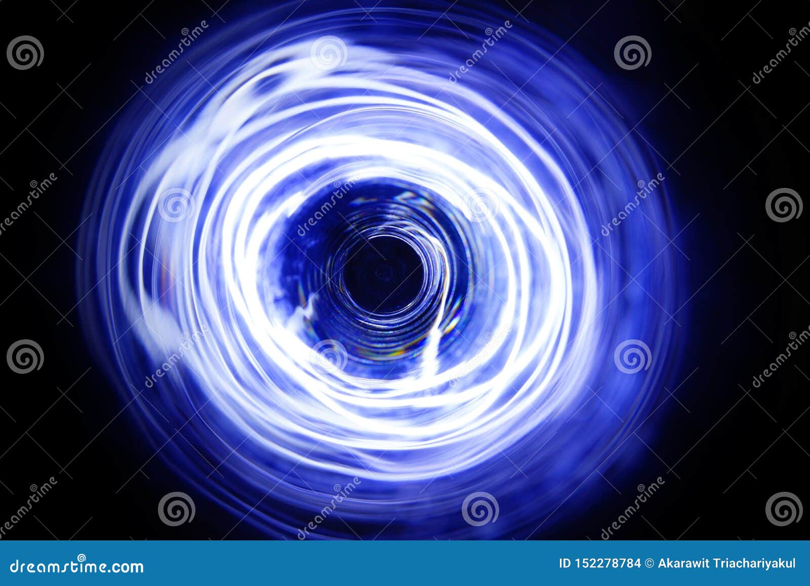 LED Light Moving on Long Exposure Shot in the Dark. Stock Photo - Image ...