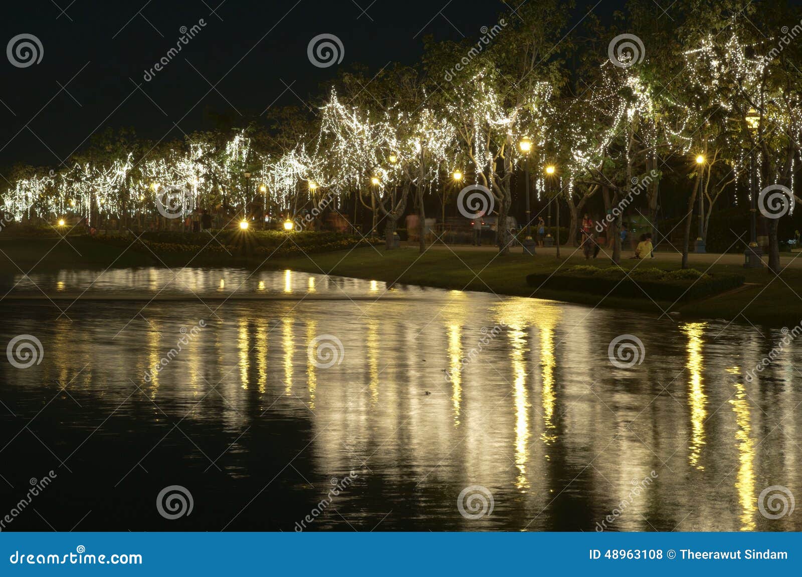 Led Light Near River in Holiday Editorial Stock Photo - Image of nature ...