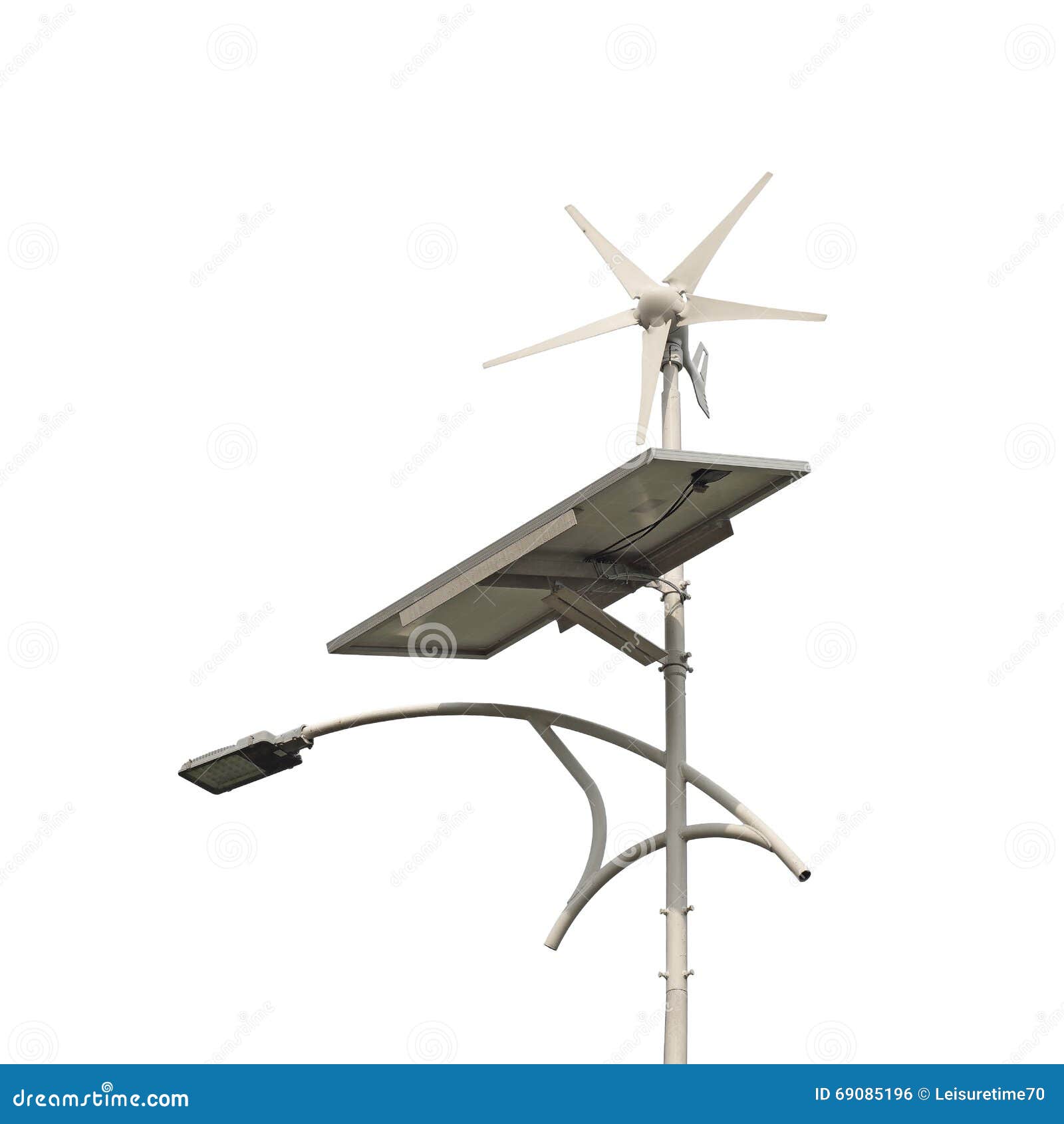 LED Light Post With Solar Cell Panel Stock Photo - Image of cell ...