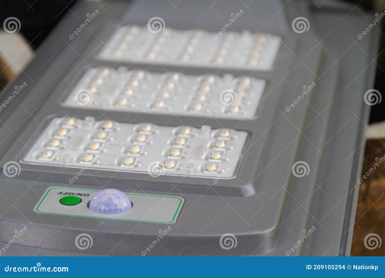 LED Light of Solar Cell Panel of Light for Saving Energy Stock Photo ...