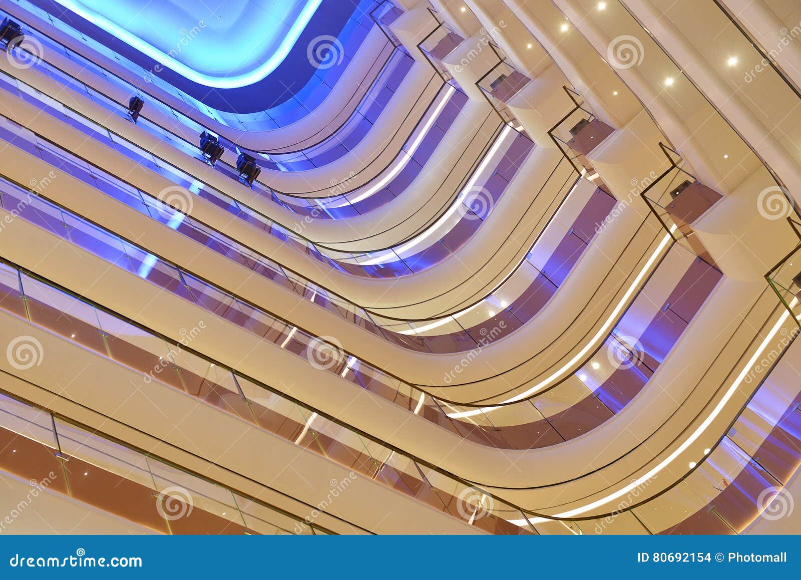 Led Light Used in Commercial Building Stock Photo - Image of corridors ...
