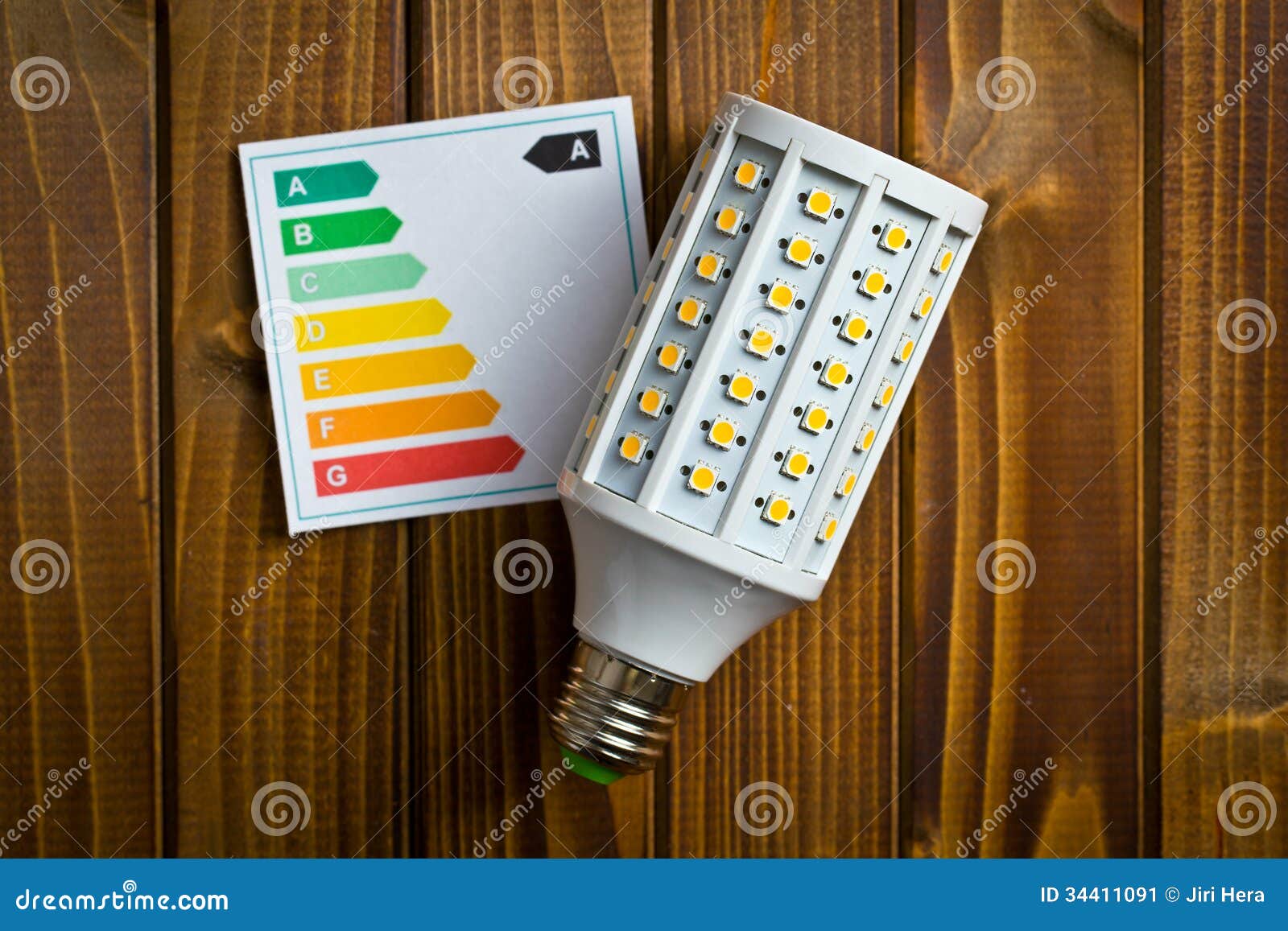 LED Lightbulb with Energy Label Stock Image - Image of electric ...