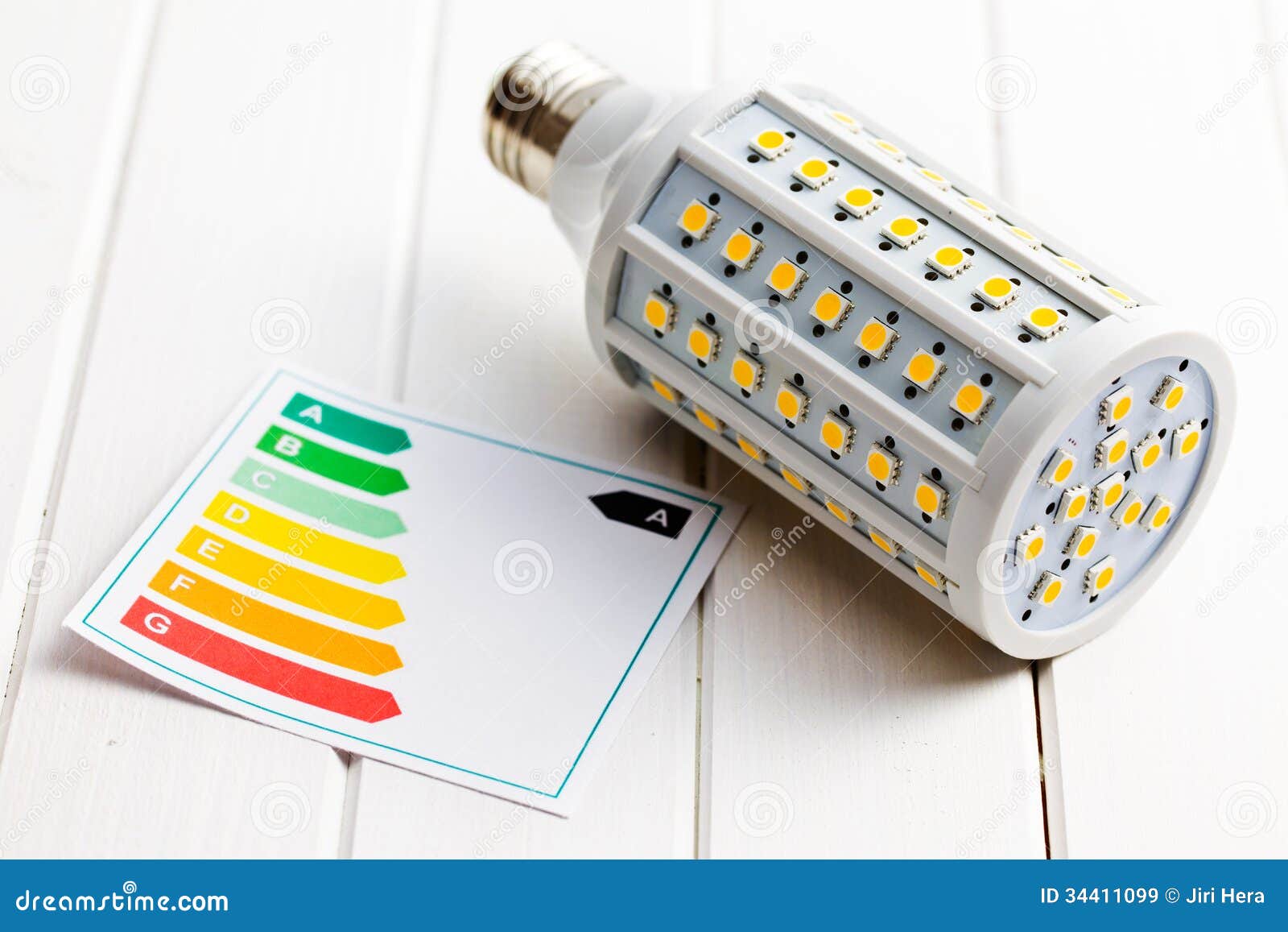 LED Lightbulb with Energy Label Stock Image - Image of light ...