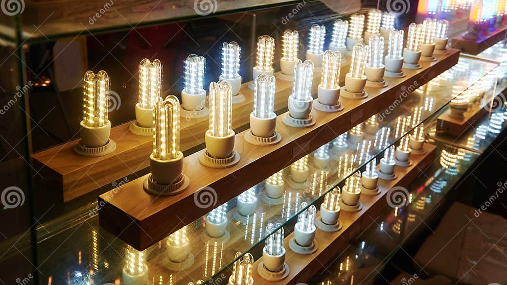 Led lighting bulb shop stock image. Image of efficient - 63349711