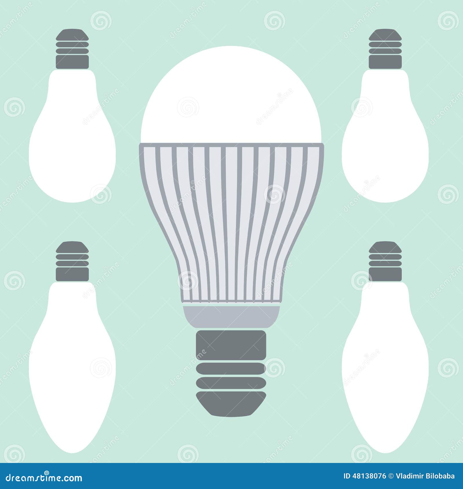 Led Lighting and Conventional Lamps Stock Vector - Illustration of ...