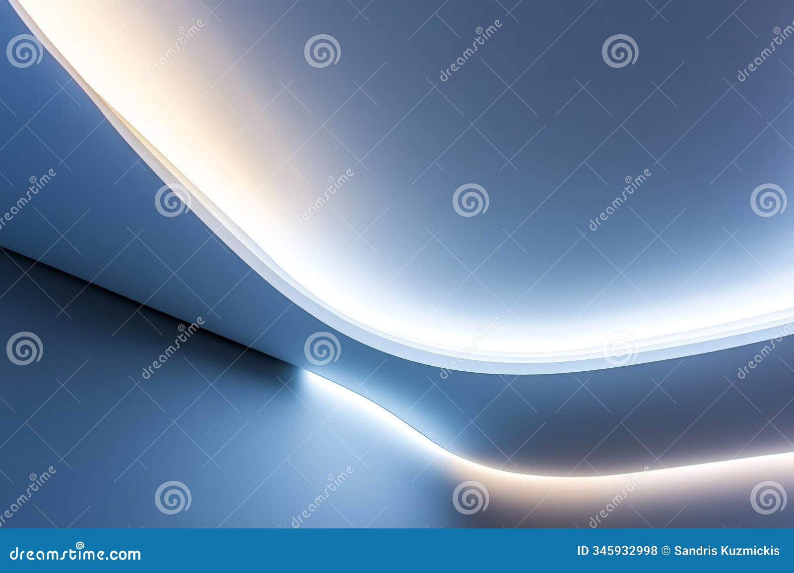 LED Lighting are Suspended from the Plasterboard Ceiling in Empty ...