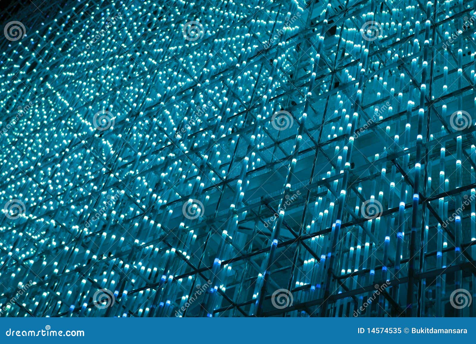 LED Lightings in Blue Color Stock Image - Image of architecture ...