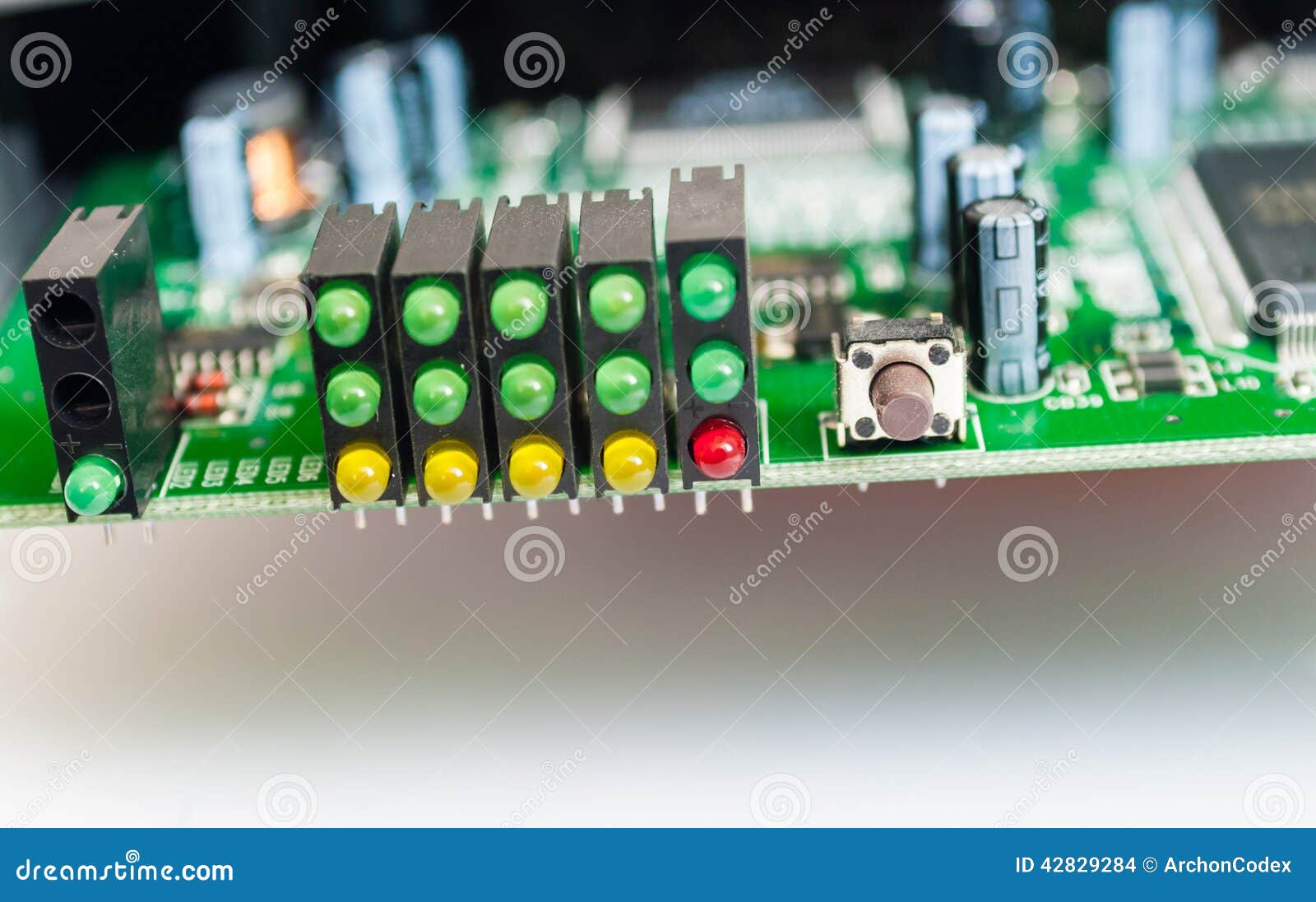 LED Lights and Circuit Board on White. Stock Photo - Image of assembly ...