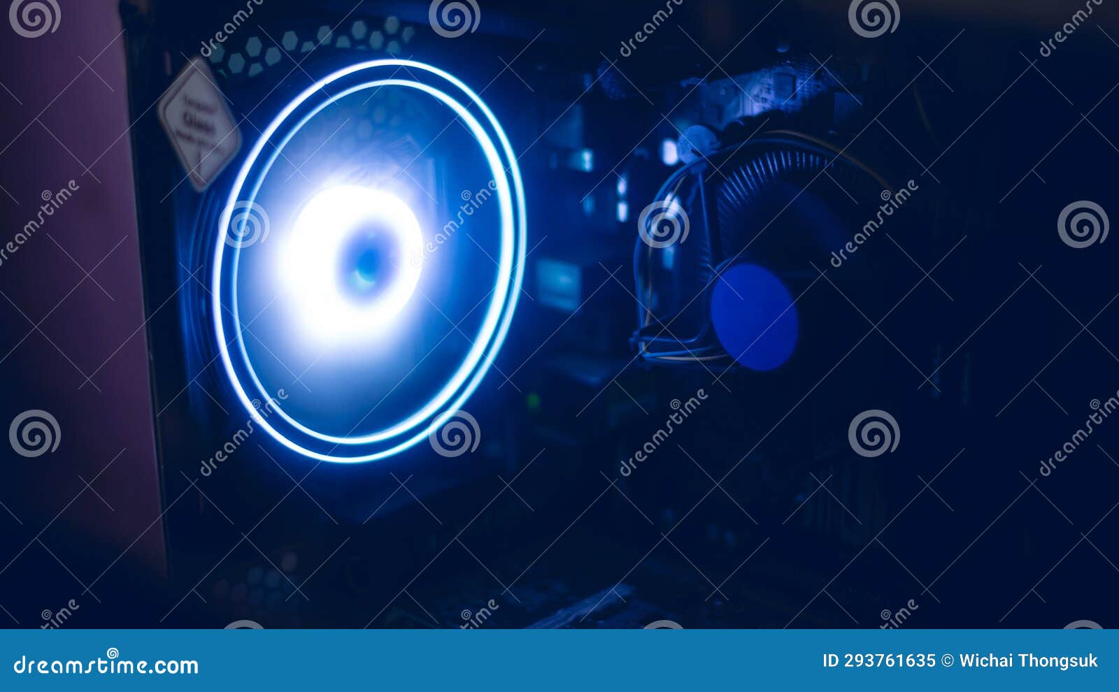 LED Lights in Computers Used To Decorate Stock Image - Image of ...