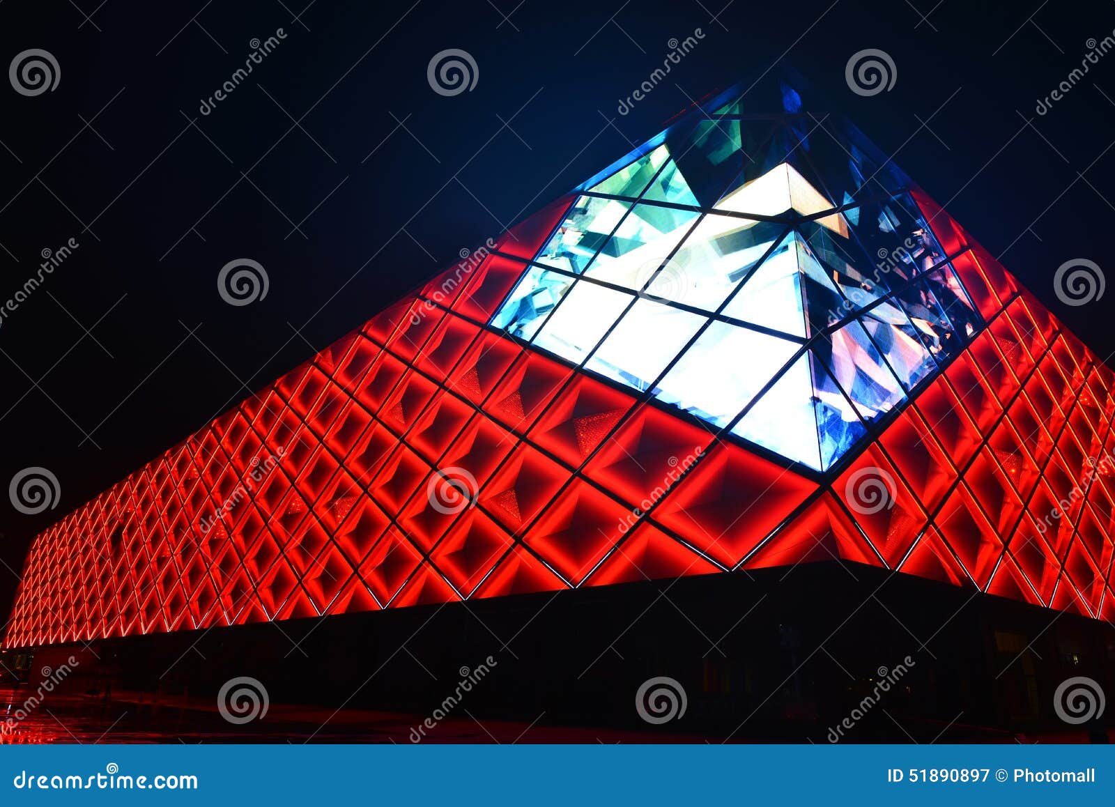 Led Lights Curtain Wall of Modern Commercial Building Stock Image ...