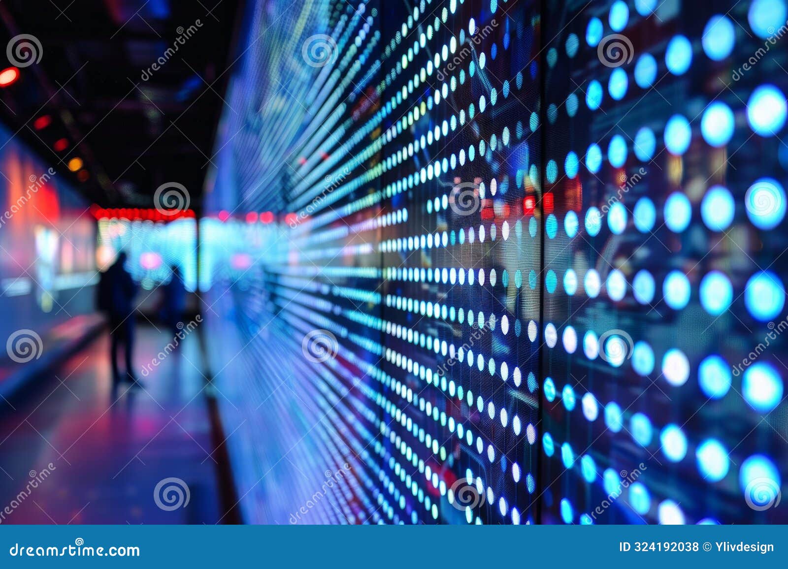 Led Lights Display Panel Showing Data Analytics in Modern Business ...