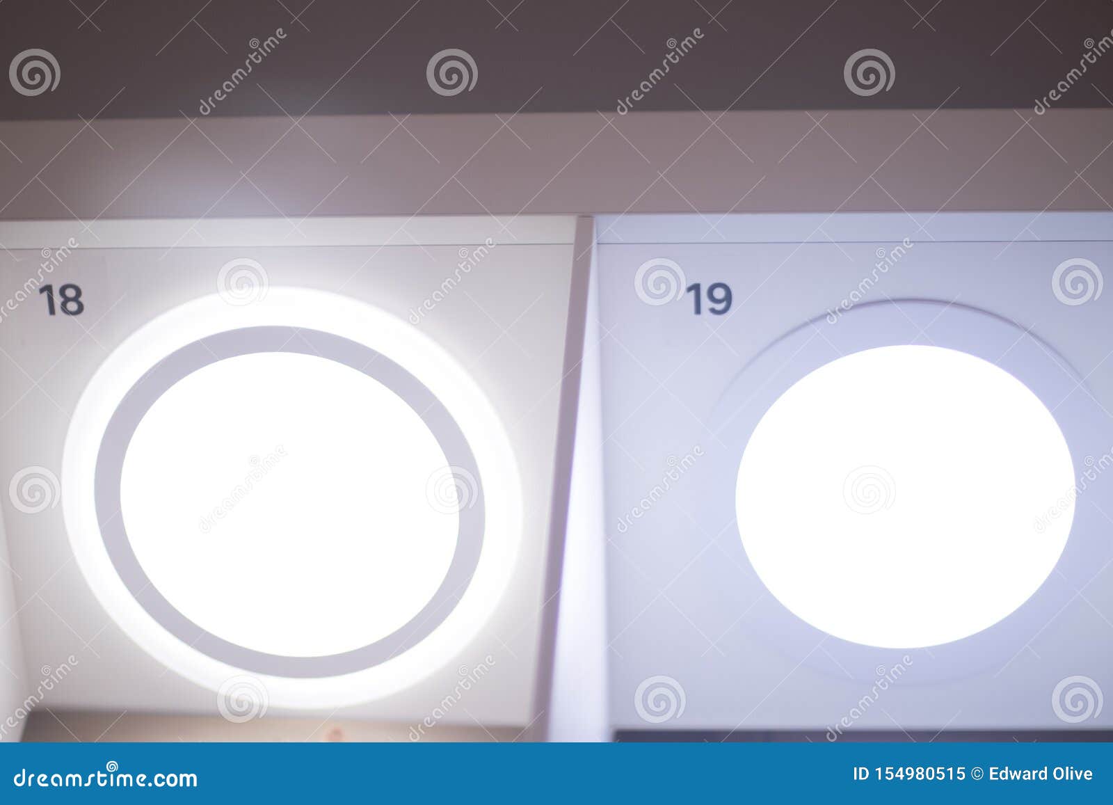 LED Lights Display in Store Stock Image - Image of downlight, circular ...