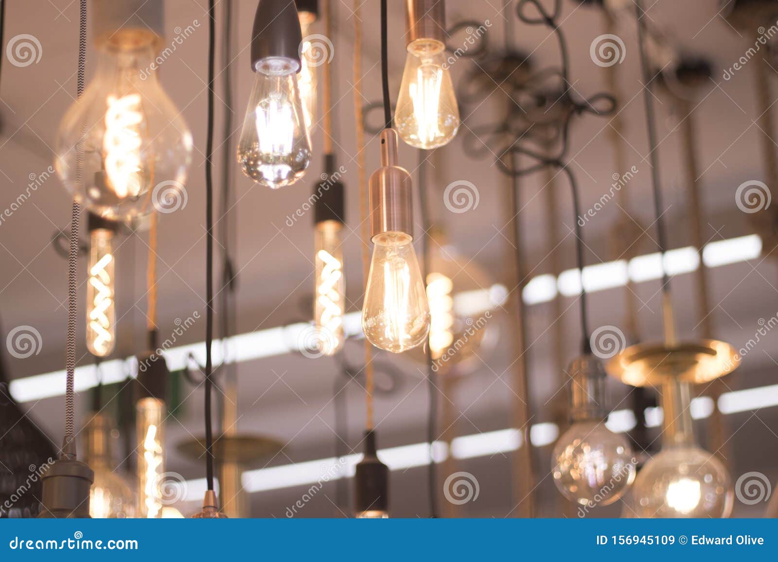 LED Lights Display in Store Stock Image - Image of bulb, decor: 156945109