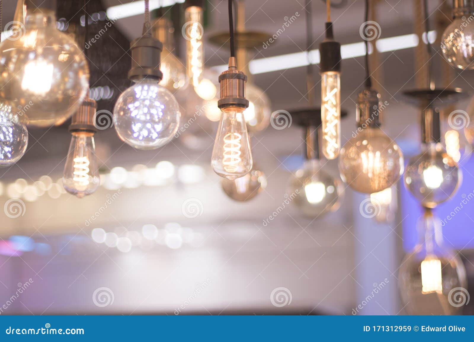 LED Lights Display in Store Stock Image - Image of decor, decoration ...