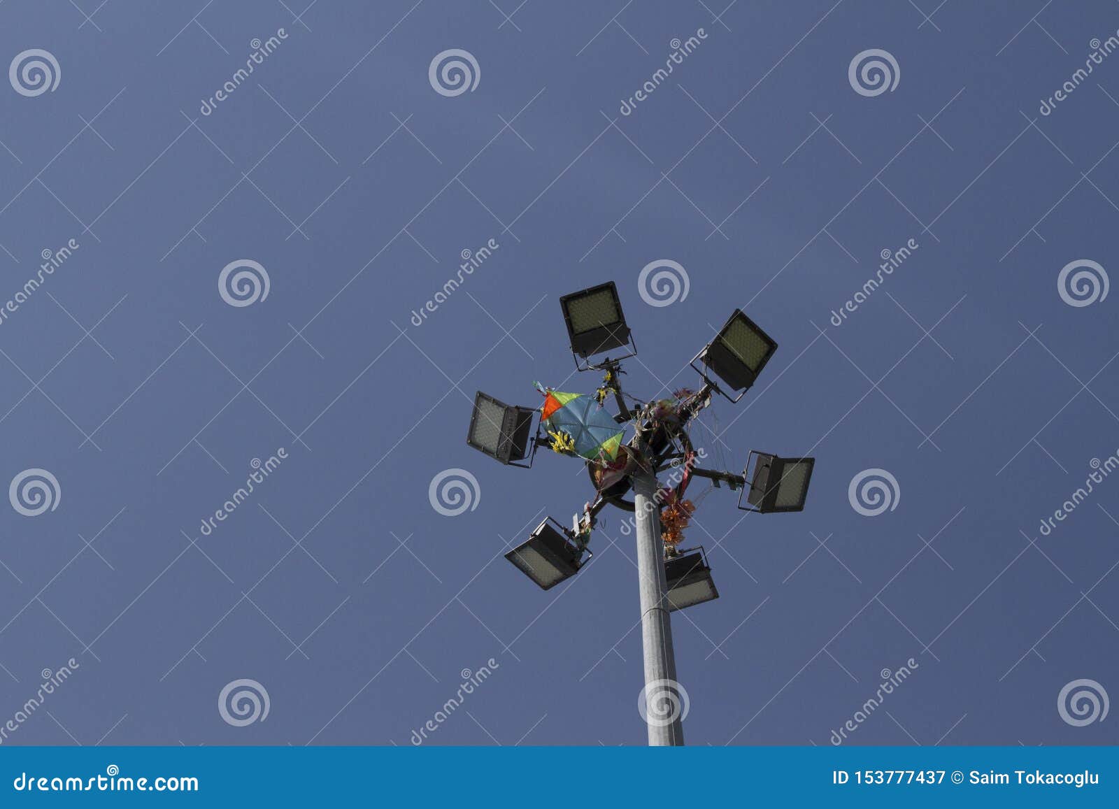 LED lights and a kite stock image. Image of electricity - 153777437