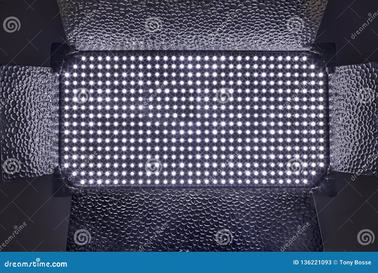 LED Lights Panel Illuminated at Night Stock Image - Image of energy ...