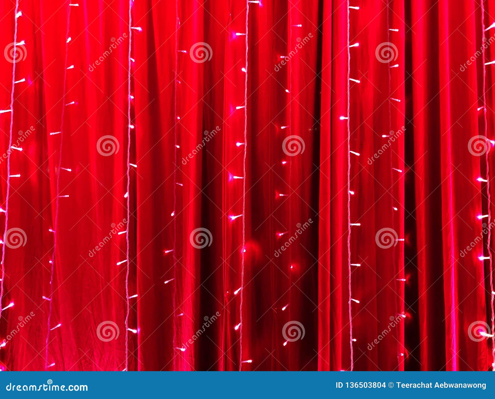 LED Lights on Red Certain Fabric Backdrop As the Abstract Background ...