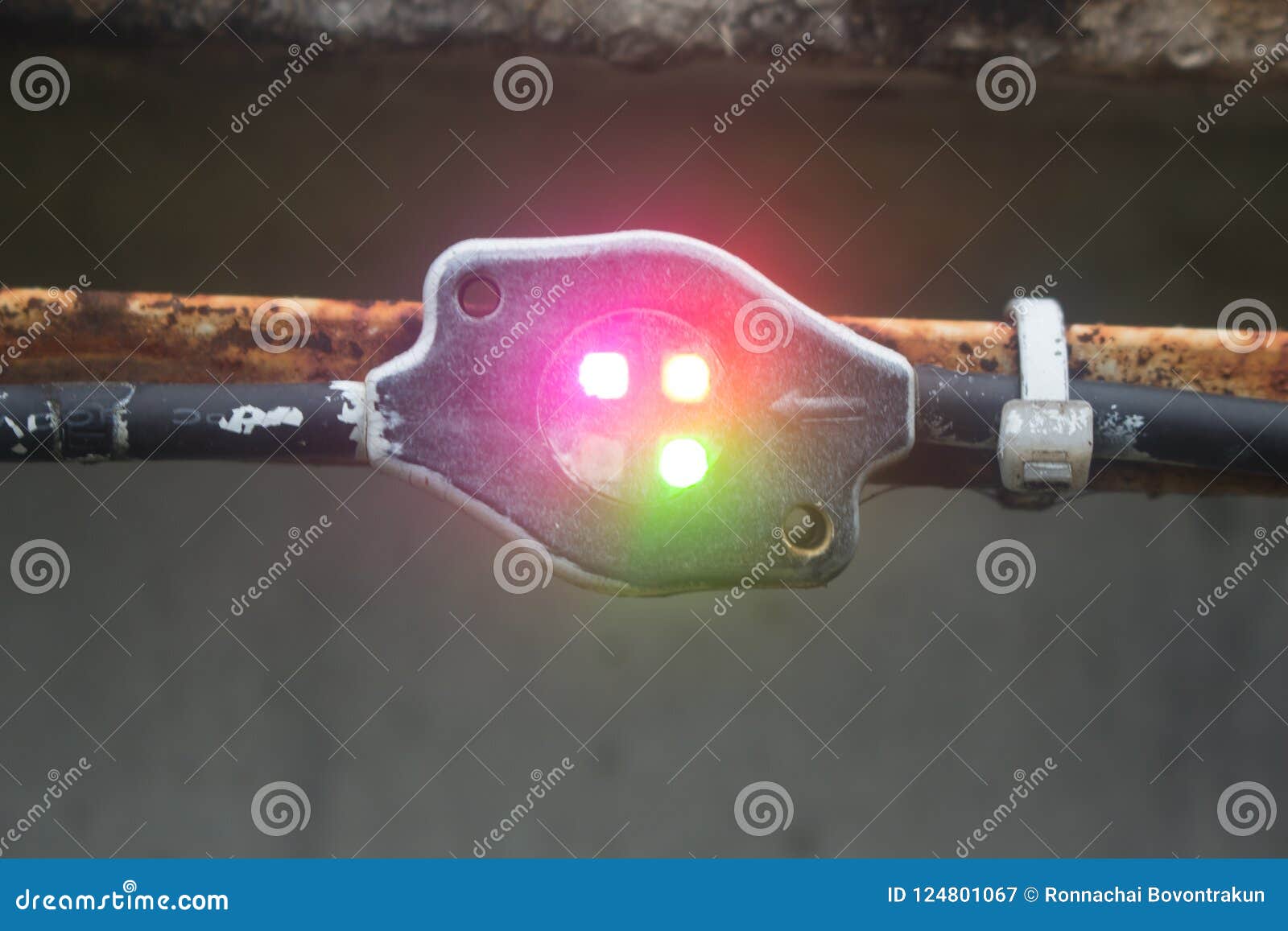 LED Lights on the Rust Iron Stock Image - Image of background, electric ...