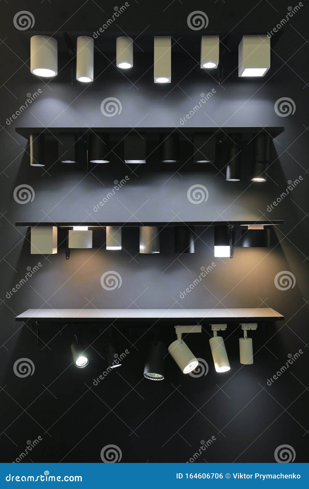 Led lights on the shelf stock photo. Image of home, showcase - 164606706