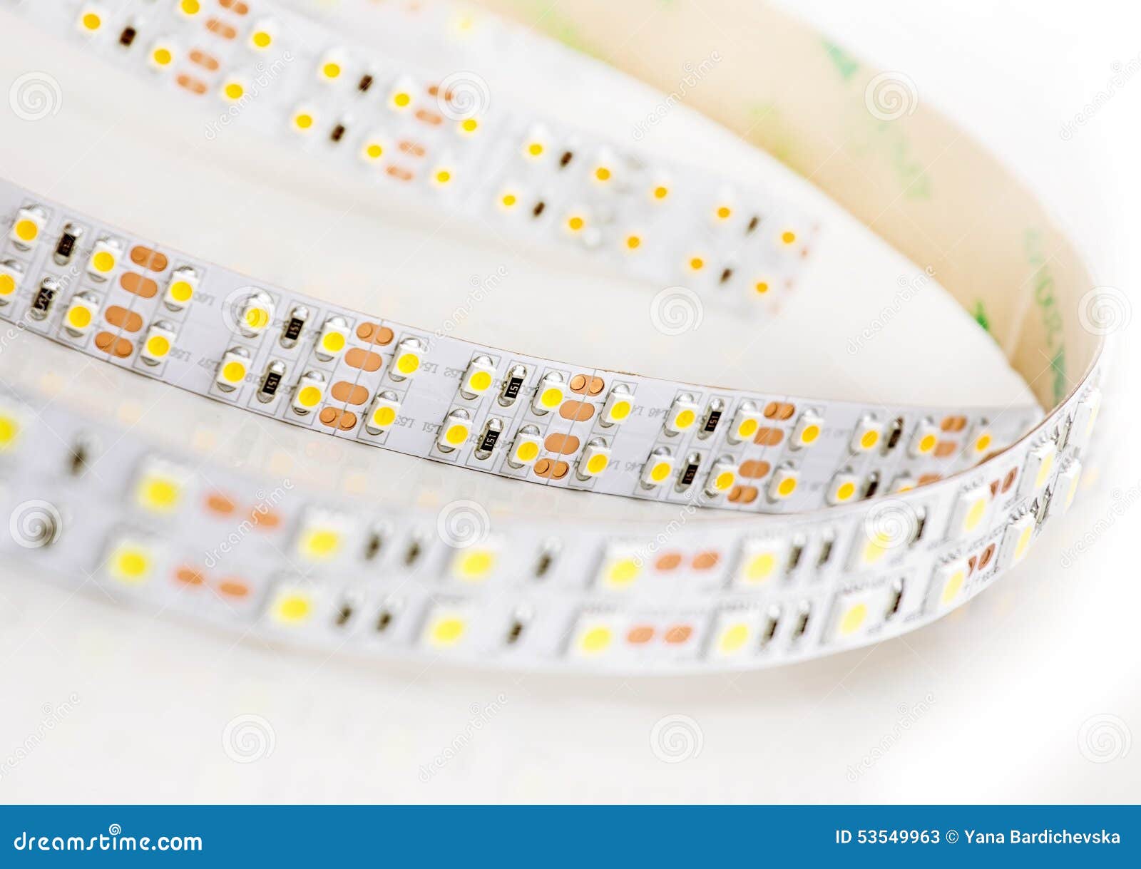 Led Lights Strip on White Background. Stock Image - Image of brown ...