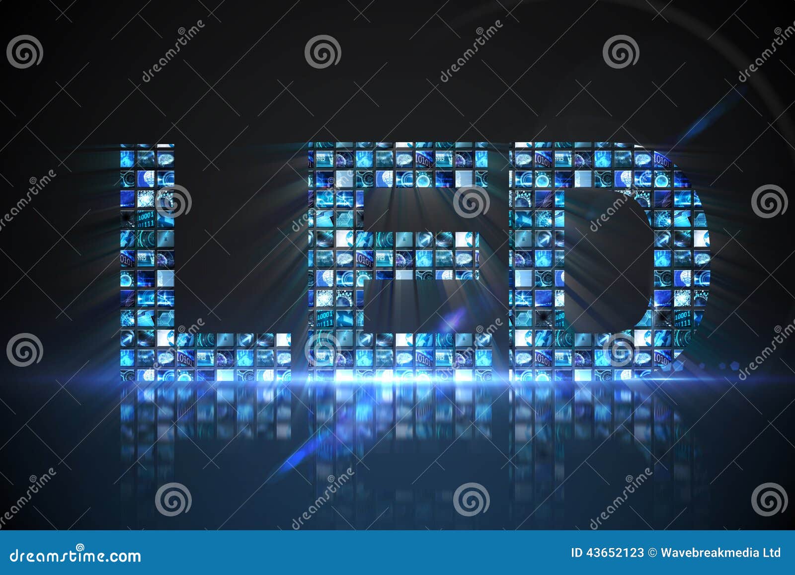 Led Made of Digital Screens in Blue Stock Illustration - Illustration ...
