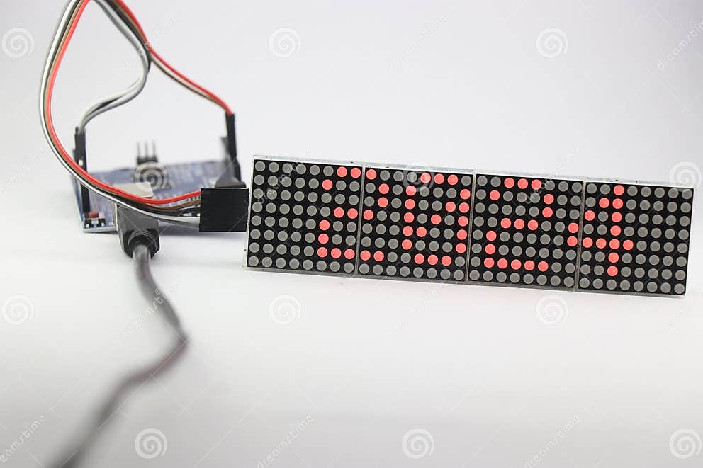 LED Matrix Display Showing the Number 2024 and is Controlled by a ...