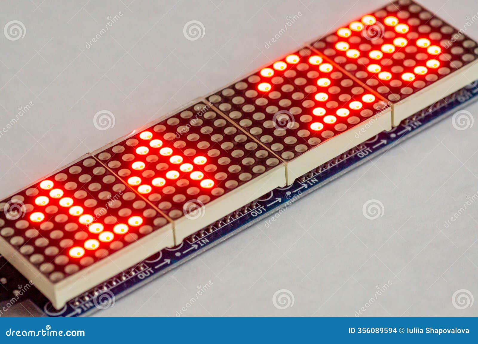 8x8 Led Matrix. Led Matrix Composition On Isolated White Background ...