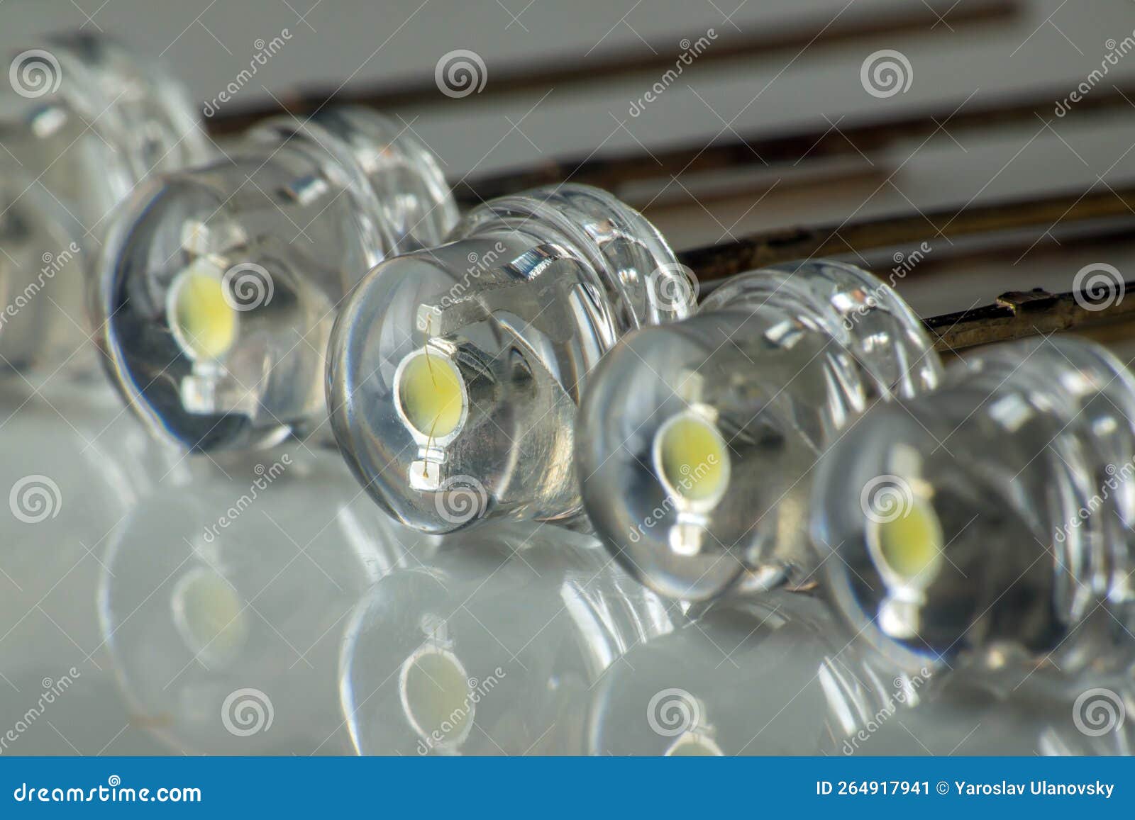 LED Micro Bulbs. Observation of Light Semiconductor Diodes. Electric ...